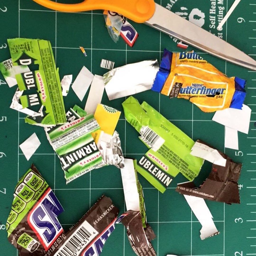 Candy wrapper collage - Austin Kleon
