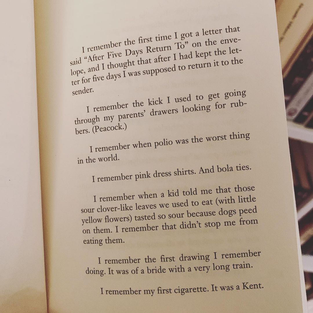 Joe Brainard’s I Remember - Austin Kleon